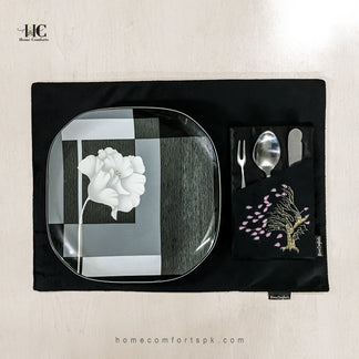Symphony Tree Velvet Embroidered Table Set - Home Comforts